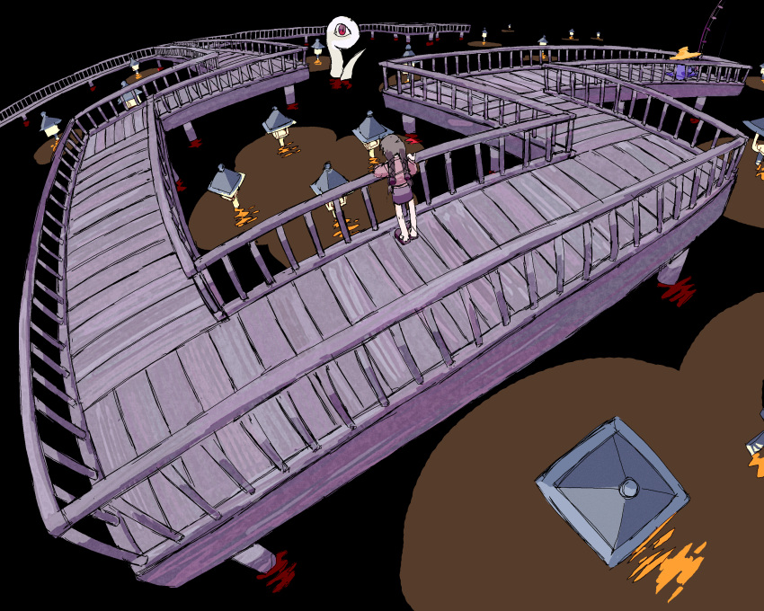 Safebooru - 1girl absurdres braid bridge brown hair commentary highres ...