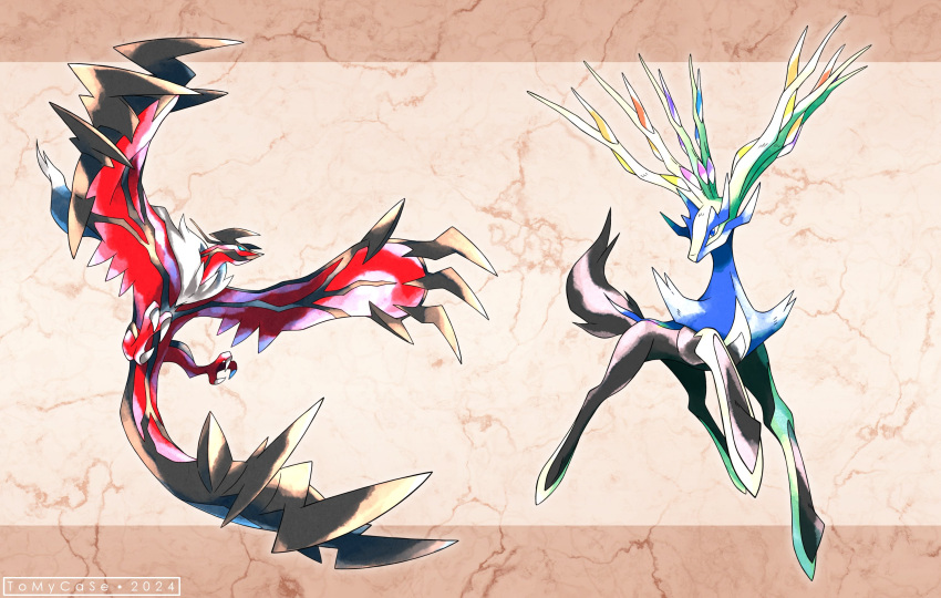Safebooru - antlers artist name bird blue eyes blue fur body fur crystal deer full body highres ...