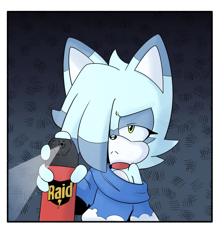 Safebooru - 1girl absurdres animal ears blue fur blue sweater border cat ears furry furry female ...