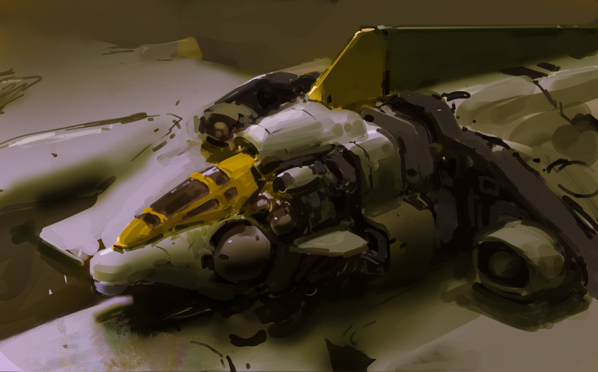 Safebooru - anthony brault cockpit glass cockpit grey background gun ...