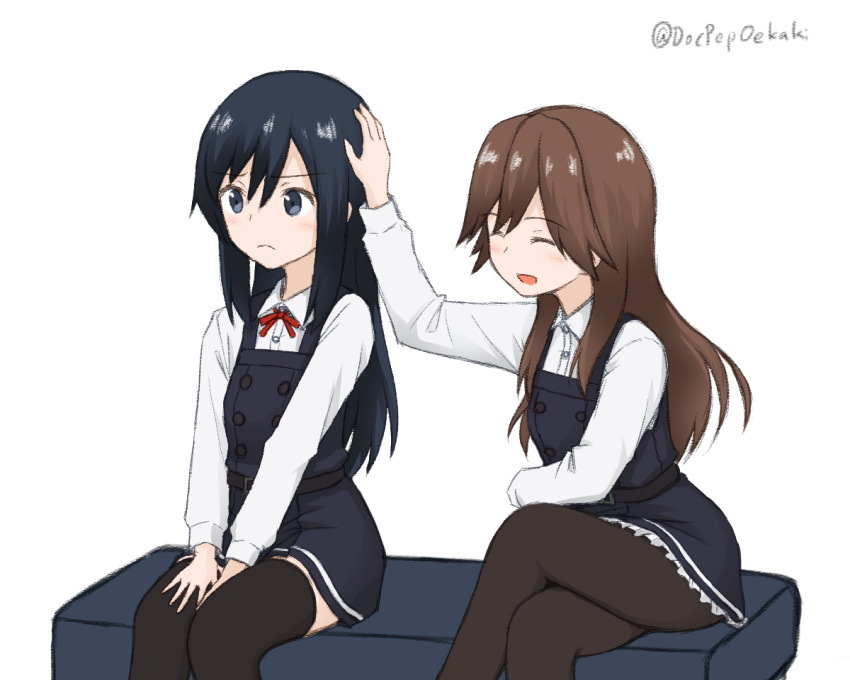 Safebooru - 2girls :d arashio (kancolle) arashio kai ni (kancolle) asashio (kancolle) asashio ...