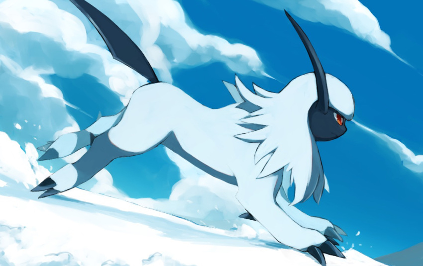 Safebooru - absol bright pupils claws closed mouth clouds commentary ...