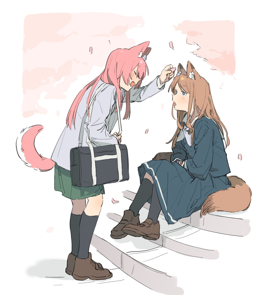 Safebooru - 2girls animal ear fluff animal ears bag bang dream! bang dream! it's mygo!!!!! black ...