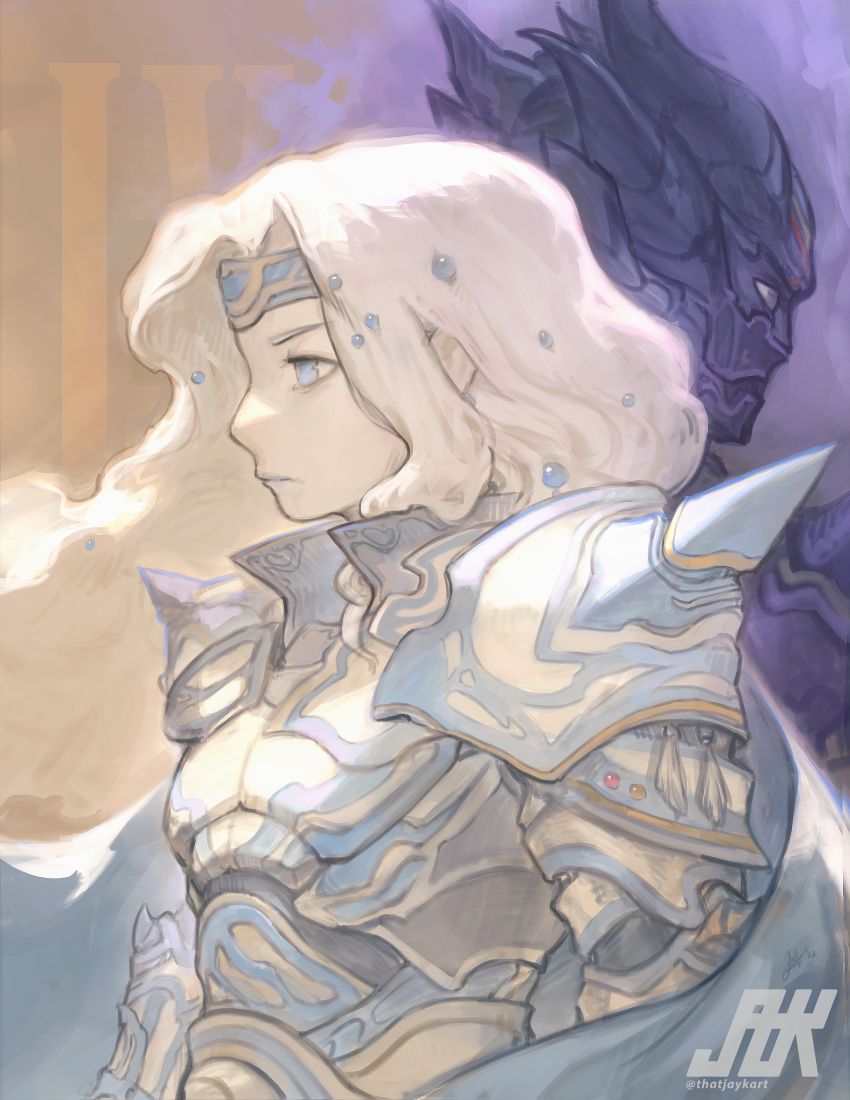 Safebooru - 2boys absurdres androgynous armor aura back-to-back beads bishounen black armor ...