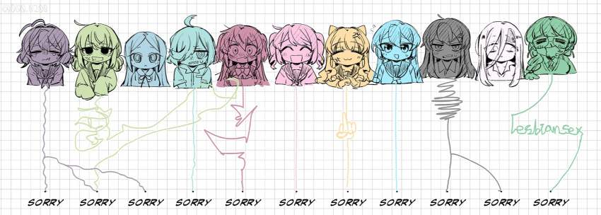 Safebooru - 6+girls ahoge akoya matama an sin anemo nemo anger vein ...