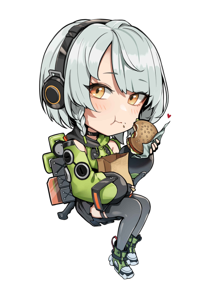 Safebooru - 1girl anby demara black thighhighs braid burger cel da lin ...