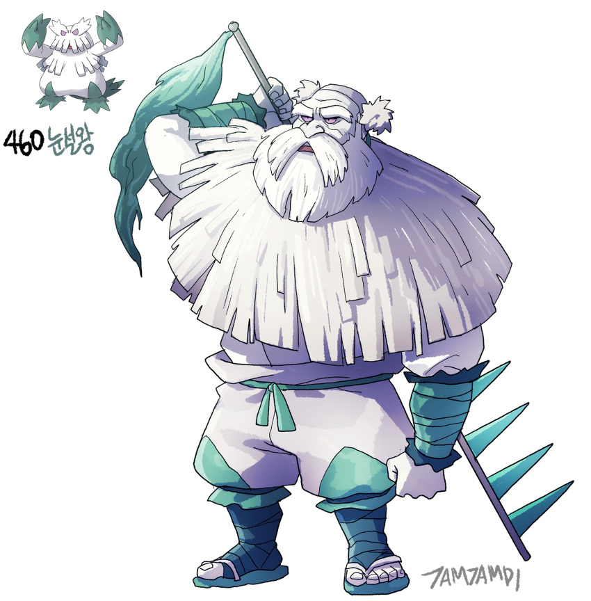 Safebooru - 1boy abomasnow beard colored sclera facial hair fingernails ...
