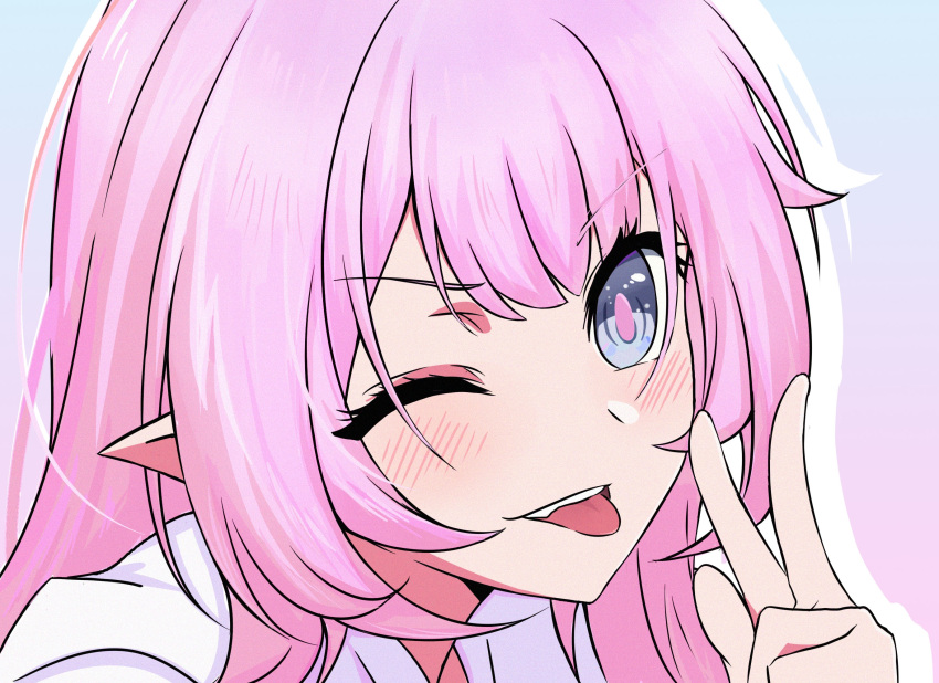 Safebooru - 1girl blue eyes chinese commentary commentary request elf ...