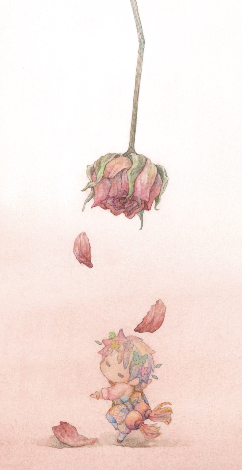 Safebooru - 1boy absurdres chibi dancing falling petals flower full ...