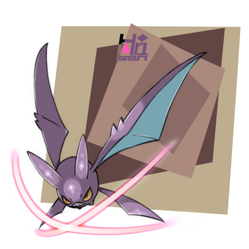Safebooru - animal focus artist logo border colored sclera crobat ...