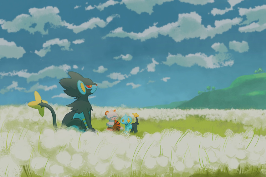 Safebooru - blue sky clouds cloudy sky commentary request dandelion ...