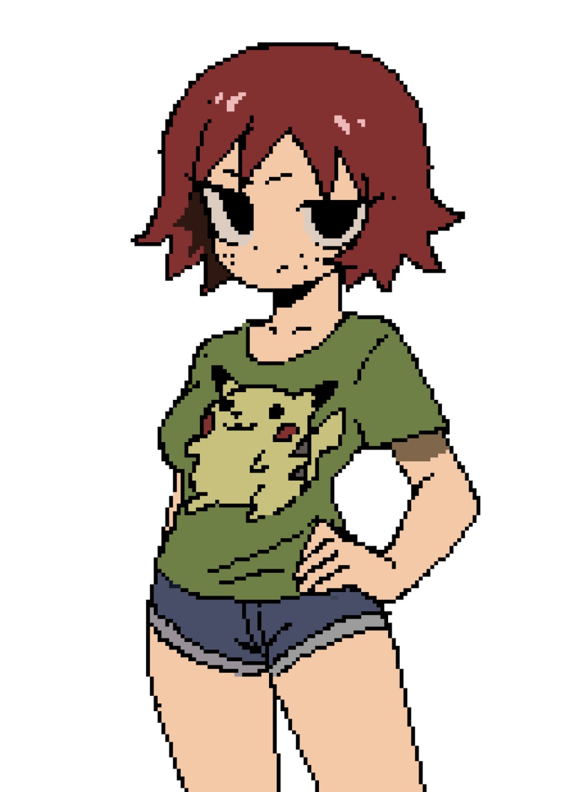 Safebooru - 1girl annoyed black eyes brandon (badger g) breasts brown ...