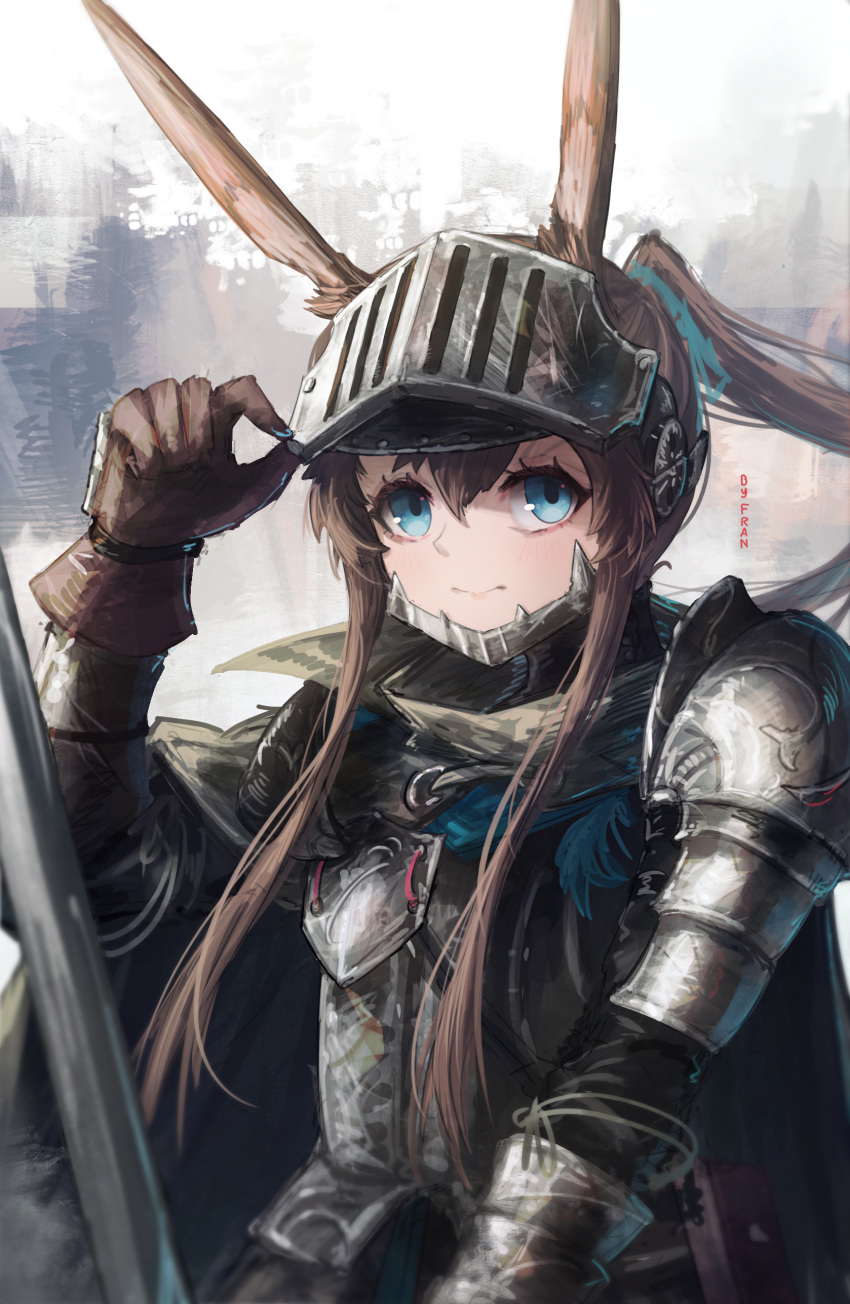 Safebooru - 1girl absurdres amiya (arknights) animal ears arknights armor artist name blue eyes ...