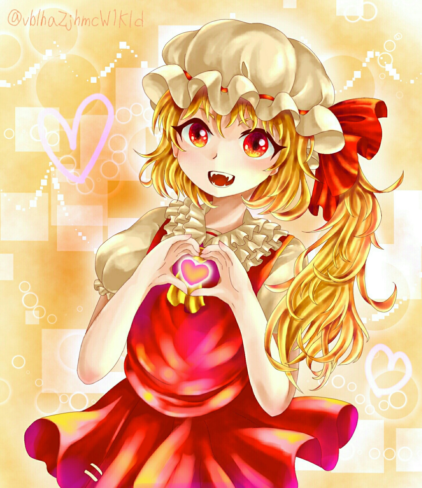 Safebooru - 1girl ascot blonde hair cowboy shot fangs flandre scarlet ...