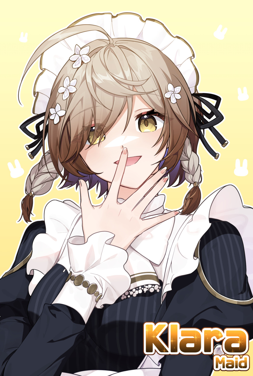 Safebooru - \||/ ahoge braid brown hair cepx4758 character name ...