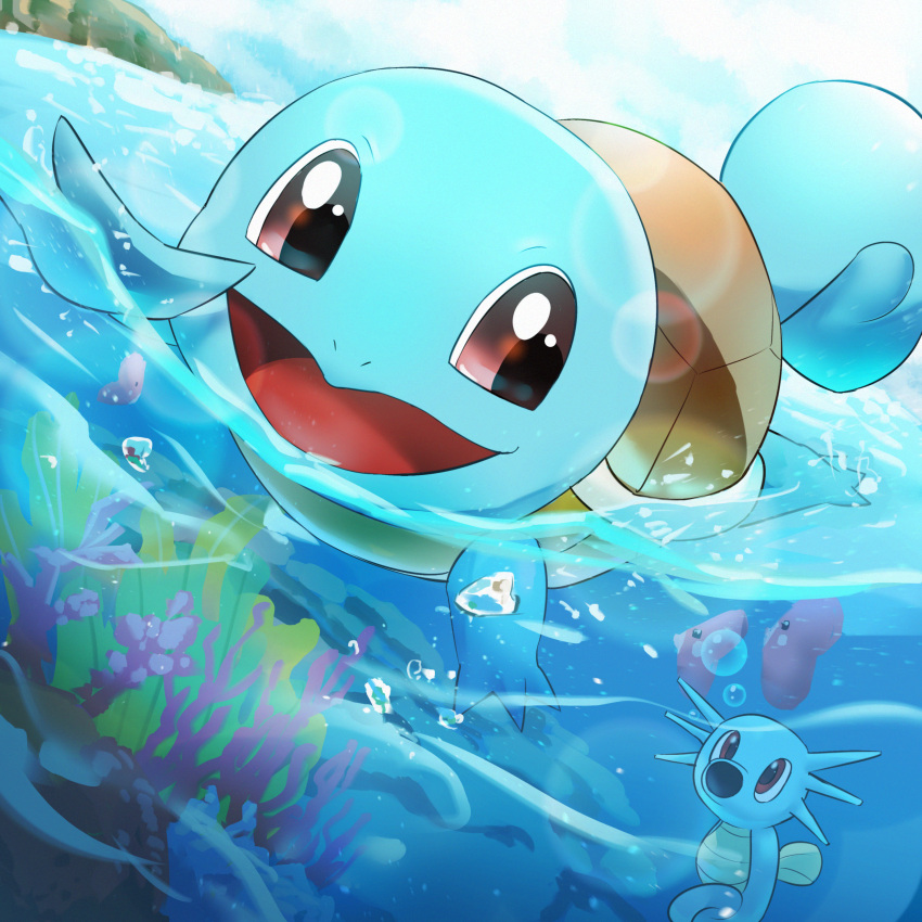 Safebooru - absurdres air bubble blue skin brown eyes bubble colored ...