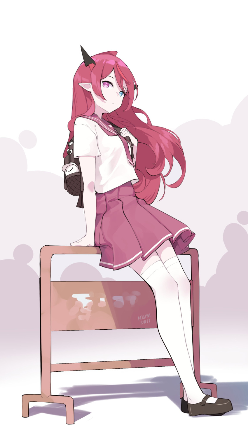 Safebooru - 1girl absurdres alternate costume arm support backpack bag bloom (irys) blue eyes ...