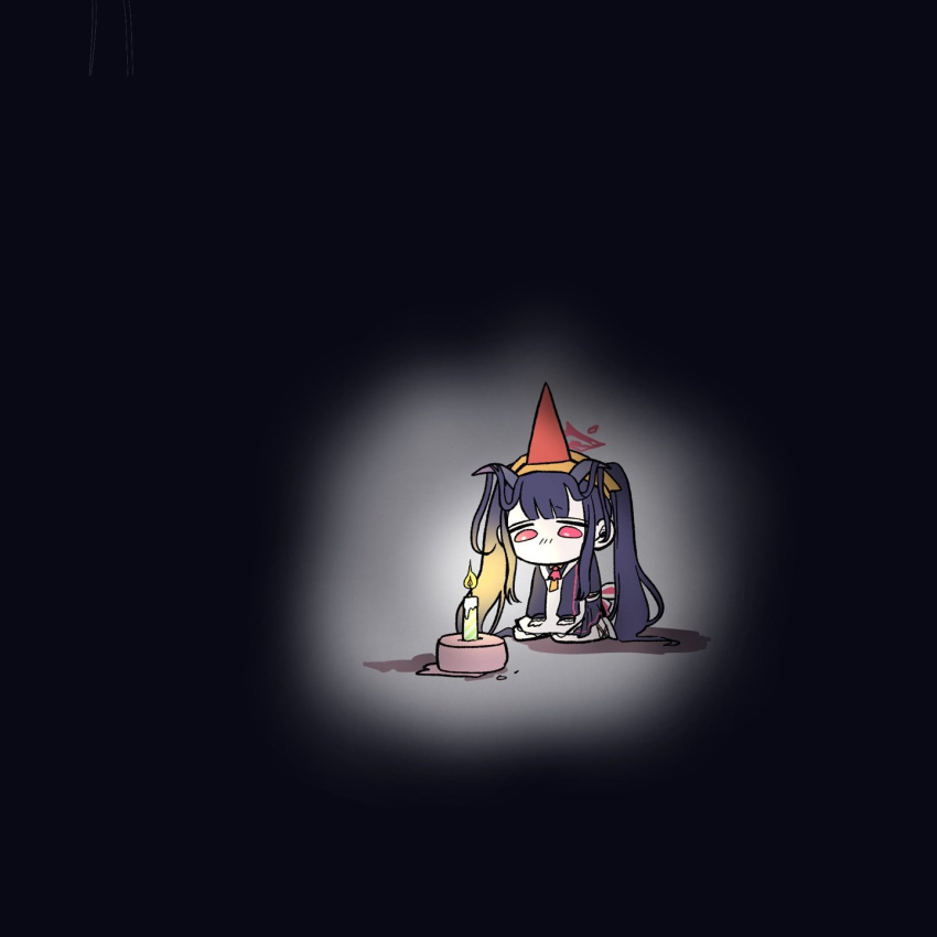 Safebooru - 1girl apron birthday birthday cake black hair blue archive ...