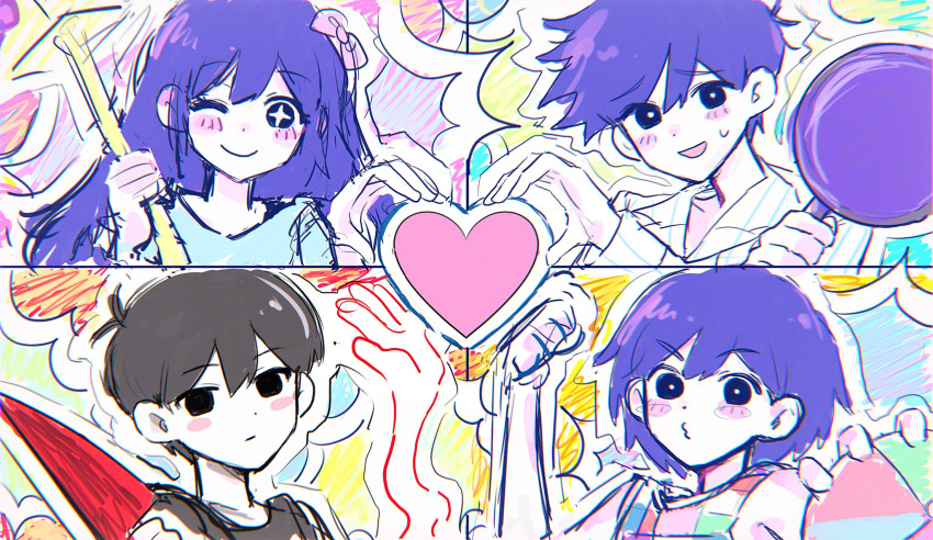 Safebooru - + + 1girl 3boys aubrey (headspace) (omori) aubrey (omori ...