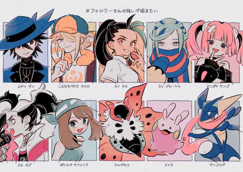 Safebooru - :d :o bandana black hair black shirt blonde hair blue hat ...