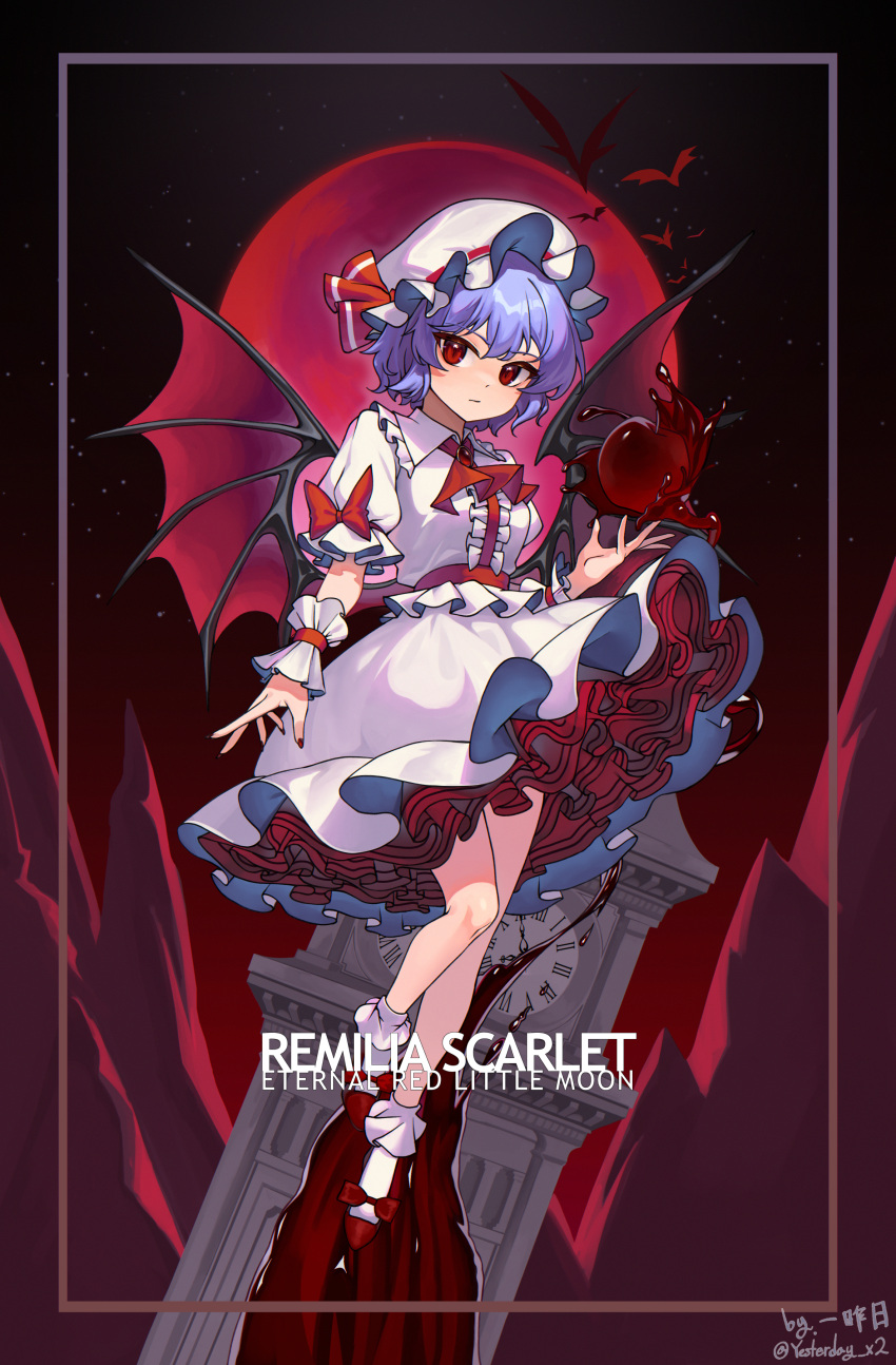 Safebooru - 1girl absurdres bat (animal) bat wings black footwear blue ...