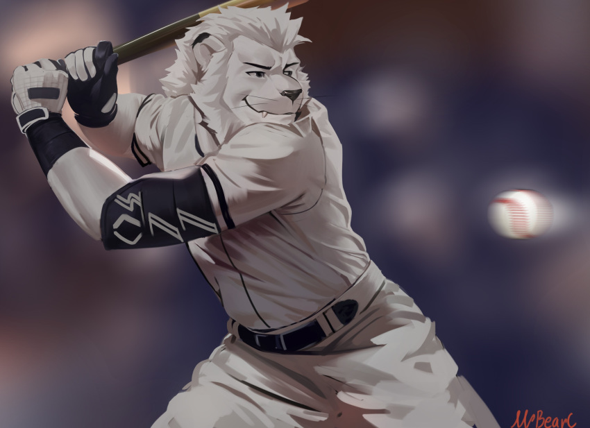 Safebooru - 1boy baseball baseball bat baseball uniform body fur closed ...