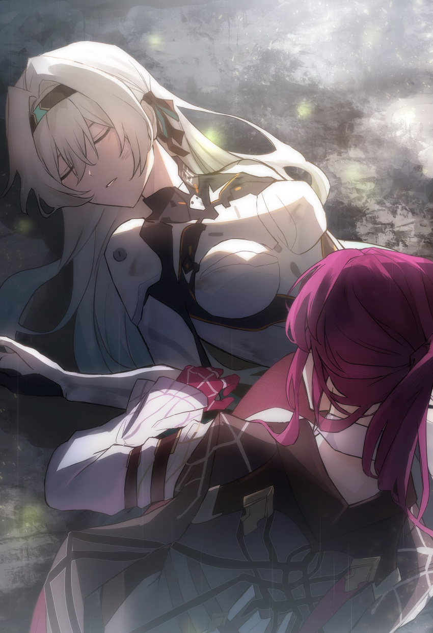 Safebooru - 2girls absurdres black hairband black jacket black ribbon bodysuit firefly (ar-26710 ...