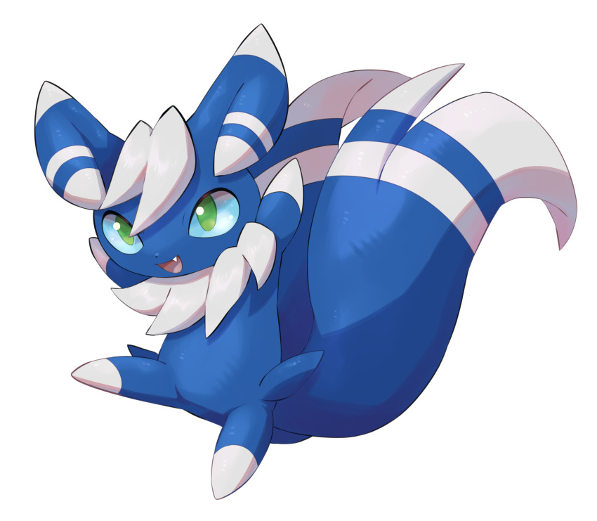 Safebooru - absurdres blue fur blue sclera colored sclera fang green ...
