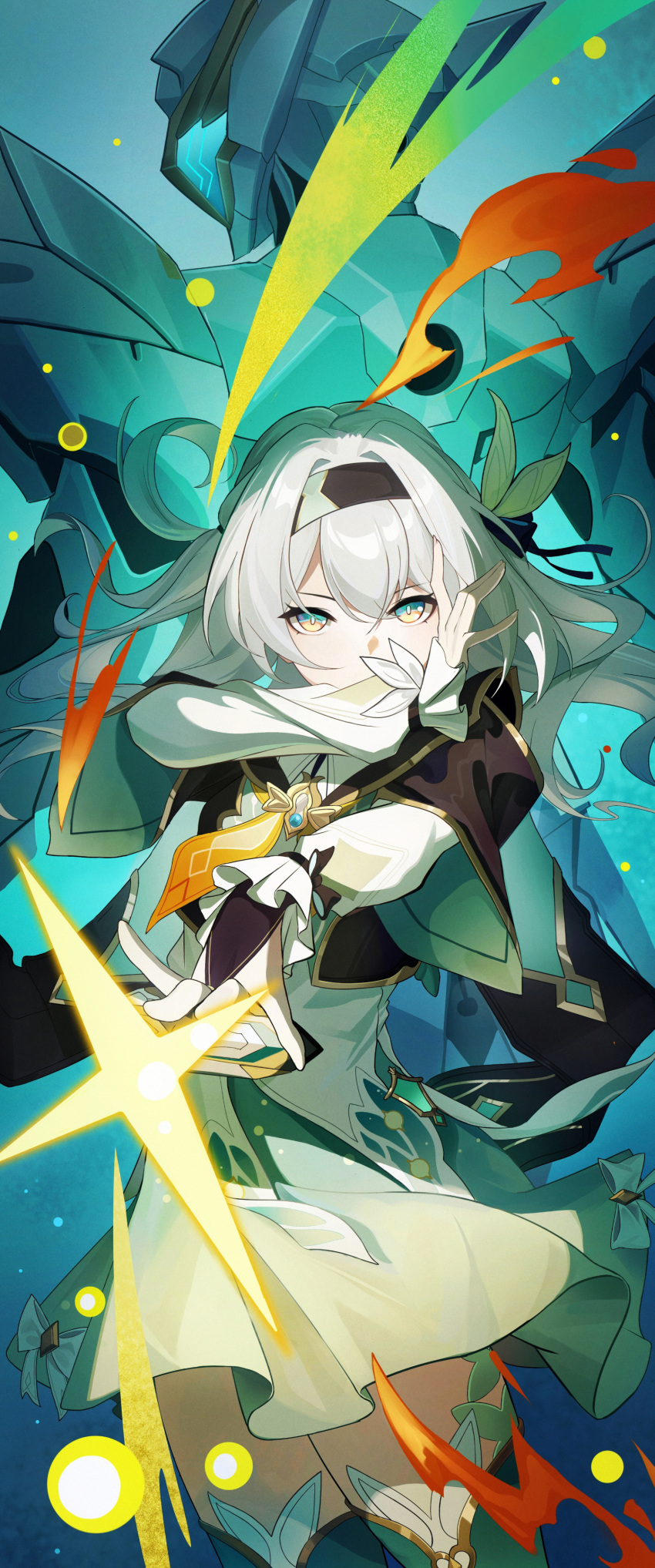 Safebooru - 1girl absurdres aqua eyes black hairband black jacket ...