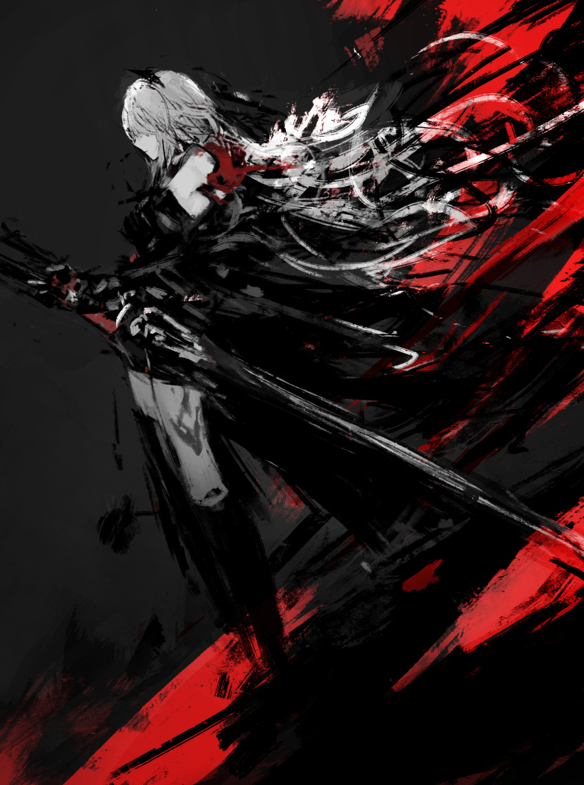 Safebooru - 1girl absurdres acheron (honkai: star rail) bare shoulders brush stroke commentary ...