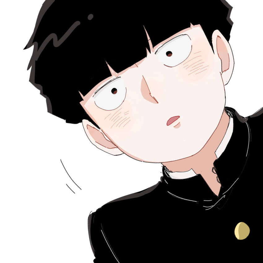 Safebooru - 1boy black hair blunt bangs blush bowl cut brown eyes ...