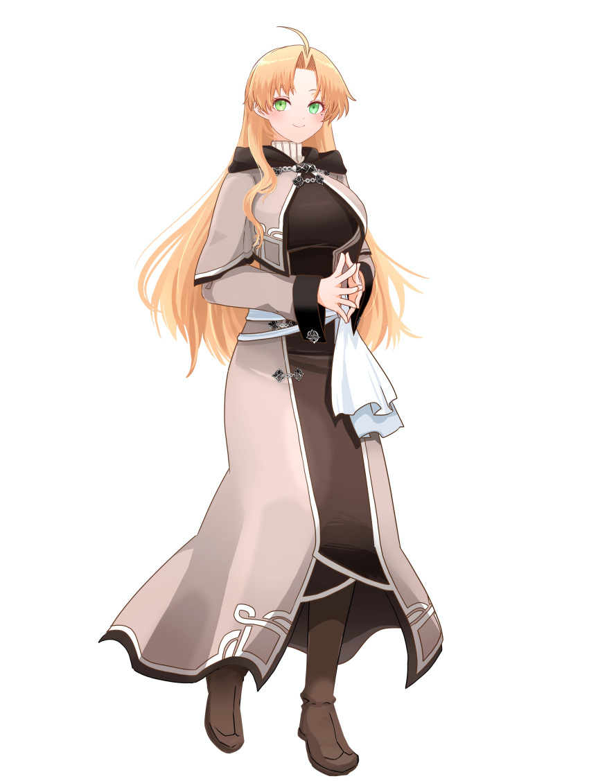 Safebooru - 1girl absurdres ahoge blonde hair breasts full body ...