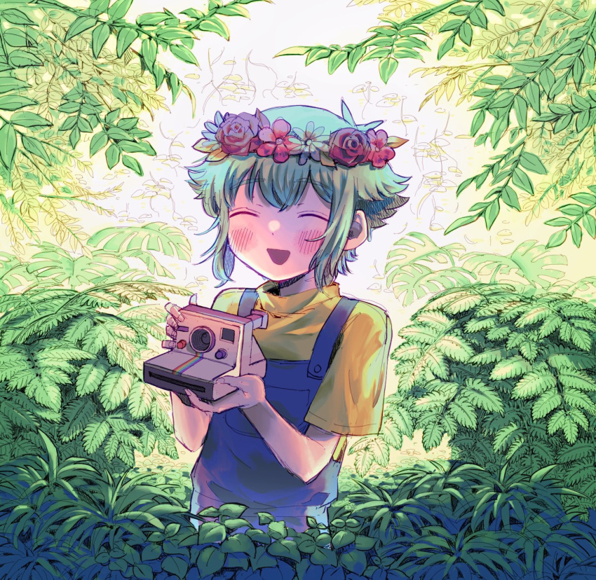 Safebooru - 1boy basil (headspace) (omori) basil (omori) blue overalls ...