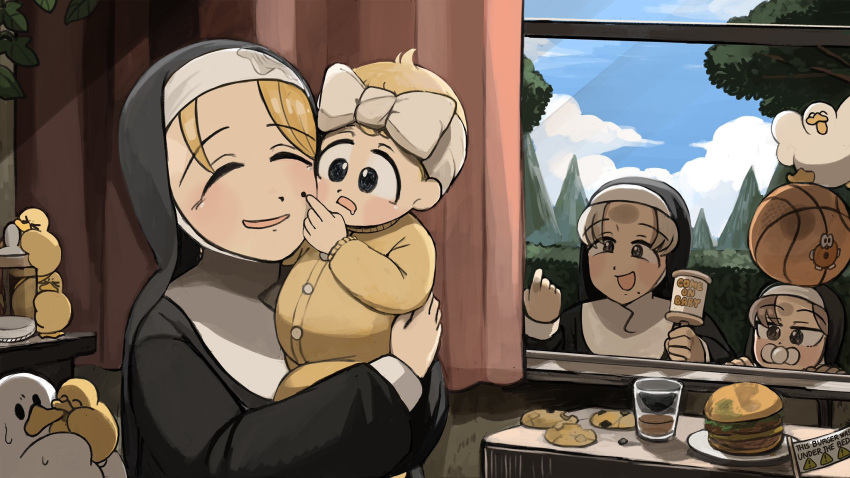 Safebooru - 4girls :d aged down baby baby bottle ball basketball ...