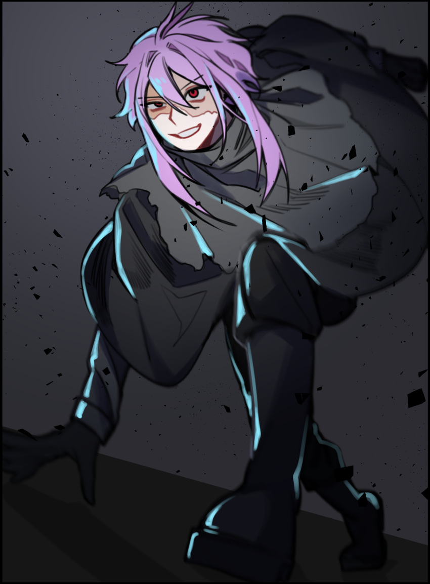 Safebooru - 1boy absurdres ashes black border black footwear black gloves black pants black ...