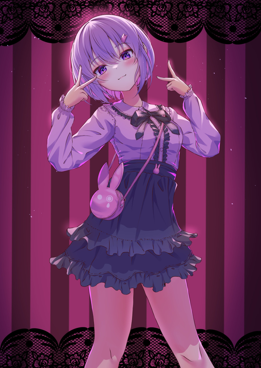 Safebooru - 1girl :3 absurdres bag black bow black bowtie black skirt ...