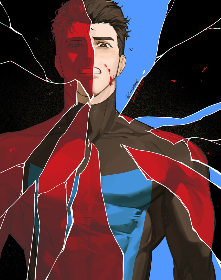 Safebooru - 1boy blood blood on face cheek injury crystallakec highres ...