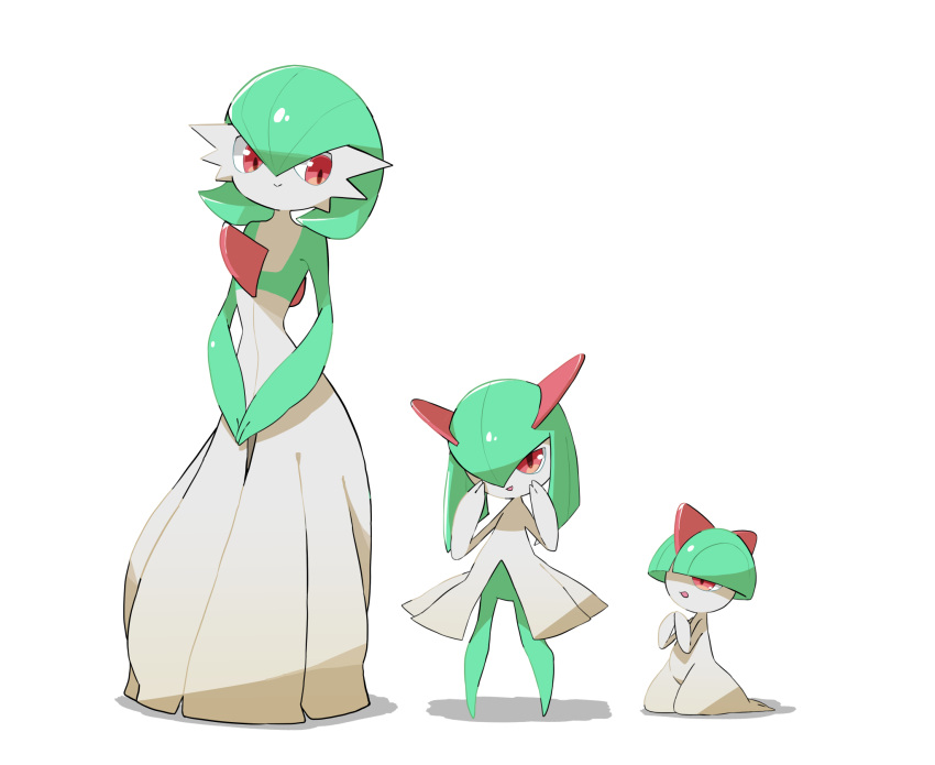 Safebooru - colored skin evolutionary line gardevoir green skin hair ...