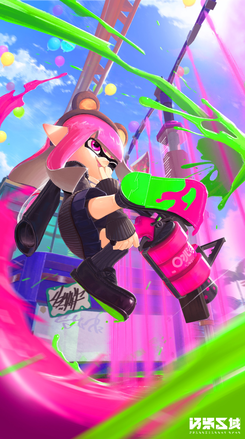 Safebooru - .52 gal (splatoon) 1girl absurdres animal ear hairband ...