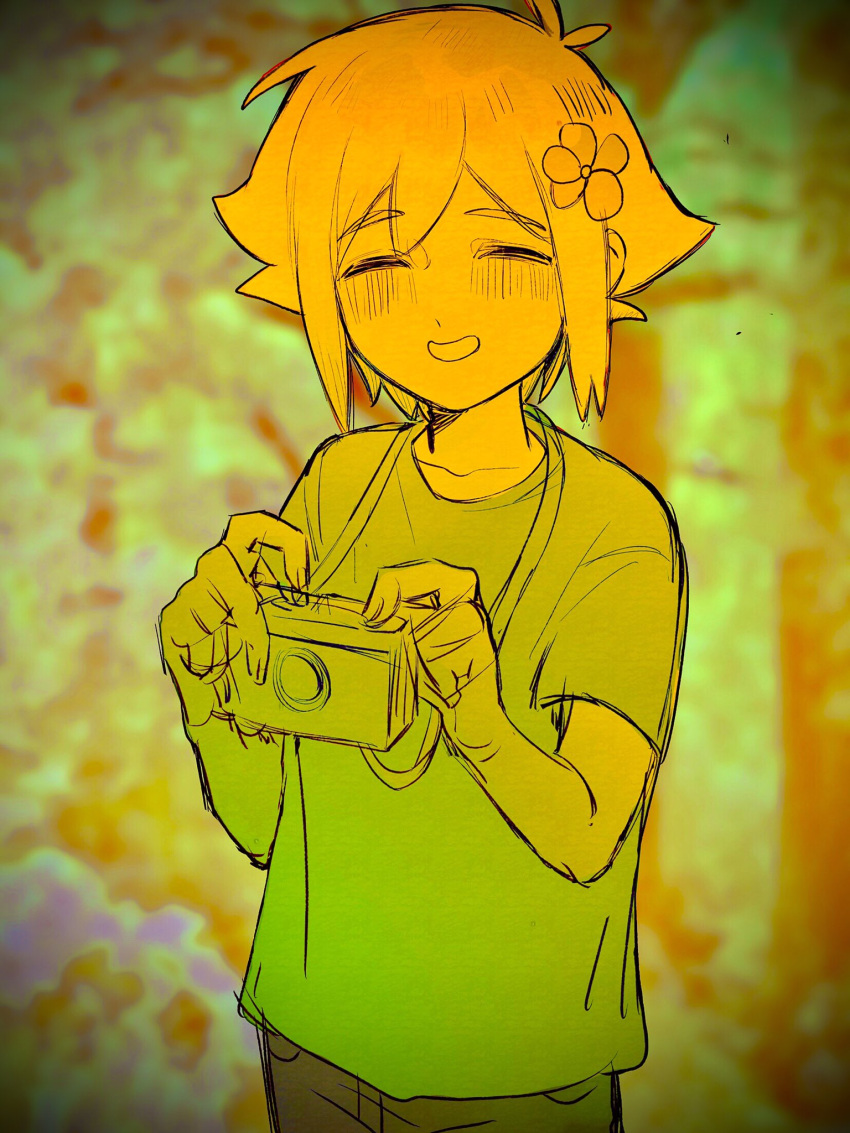 Safebooru - 1boy basil (faraway) (omori) basil (omori) blush camera ...