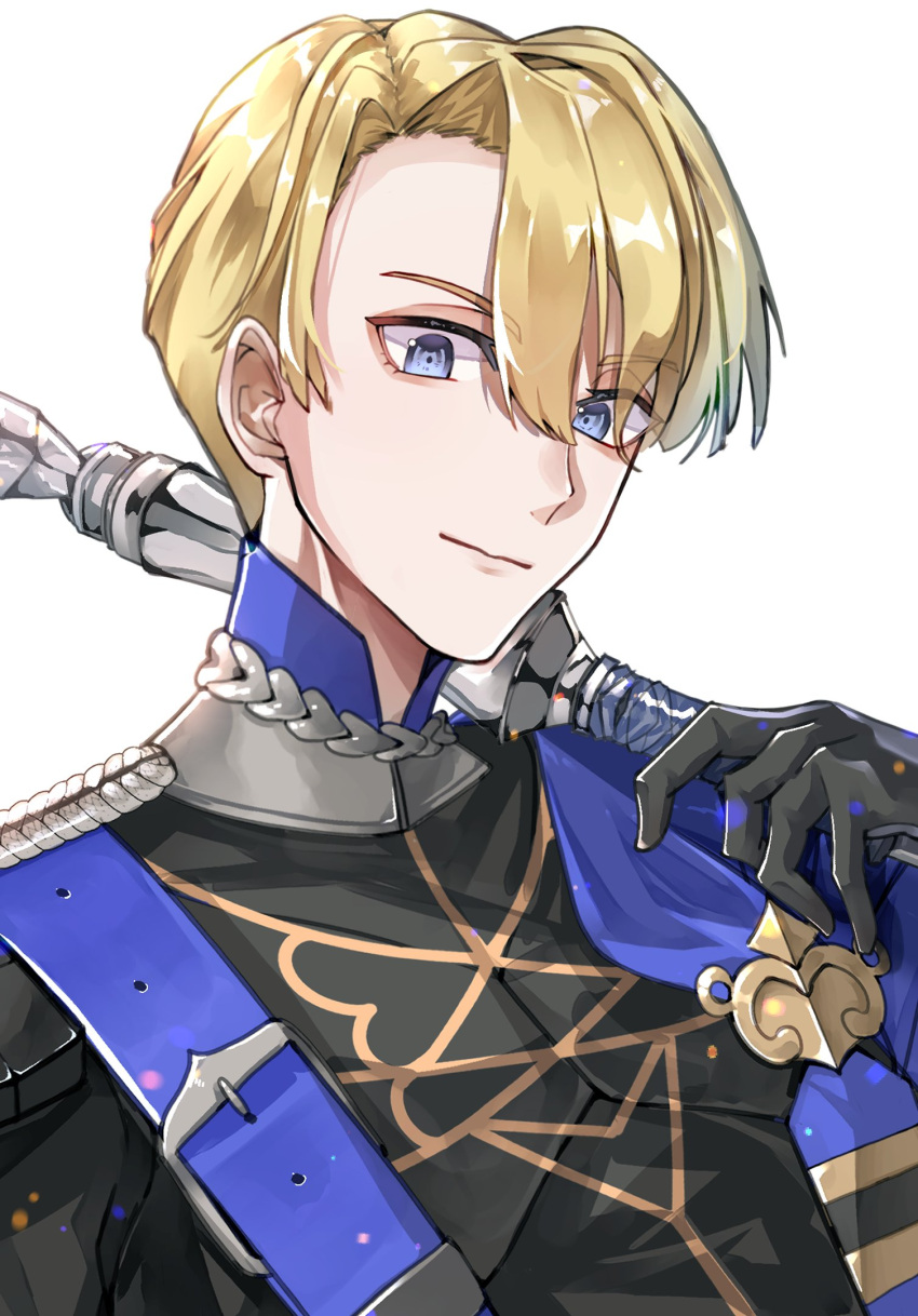 Safebooru - 1boy asakura shion blonde hair blue cape blue eyes cape closed mouth dimitri ...