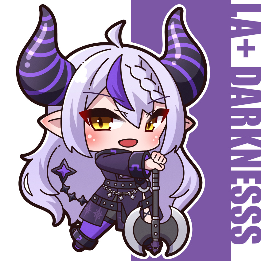 Safebooru - 1girl :d absurdres ahoge black dress blush braid brown eyes character name chibi ...