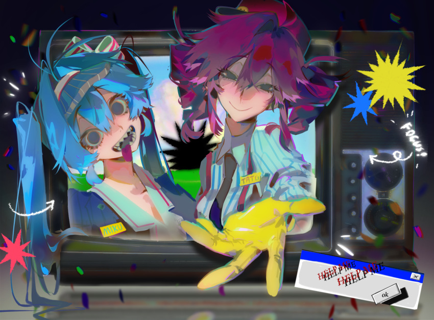 Safebooru - 2girls black eyes black necktie bliss (image) blue dress ...
