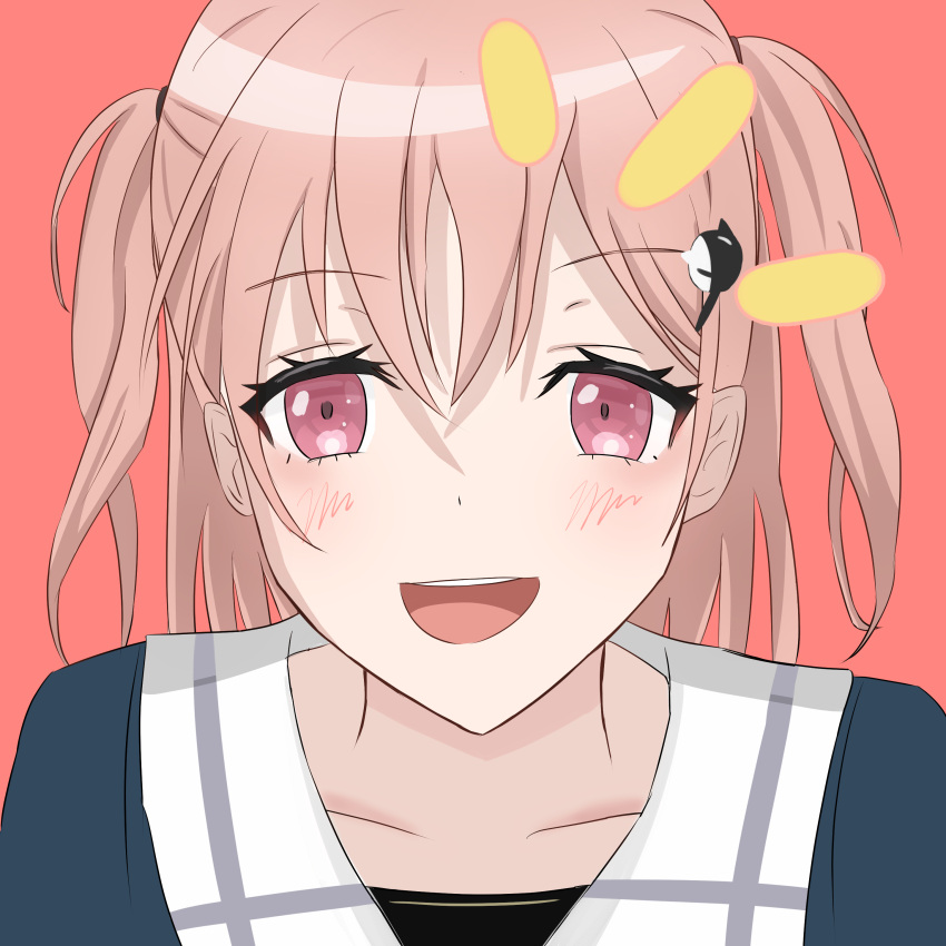 Safebooru - 1girl absurdres bang dream! beniyomogi blue shirt blush brown hair commentary ...