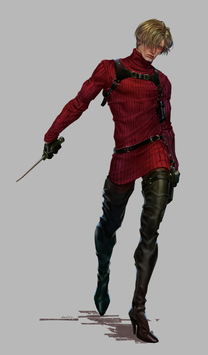 Safebooru - 1boy ada wong ada wong (cosplay) aimalvo belt black belt ...