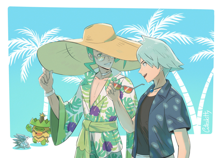 Safebooru - 2boys absurdres alolan sandslash artist name black shirt ...