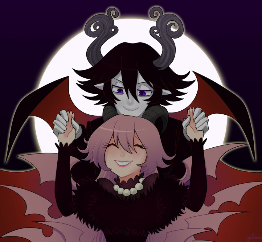 Safebooru - 1boy 1girl black dress couple demon boy demon girl demon ...