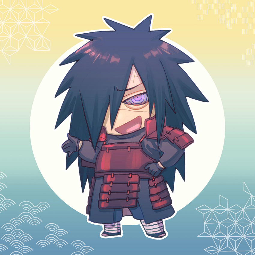 Safebooru - 1boy armor asa no ha (pattern) bandaged leg bandages black ...