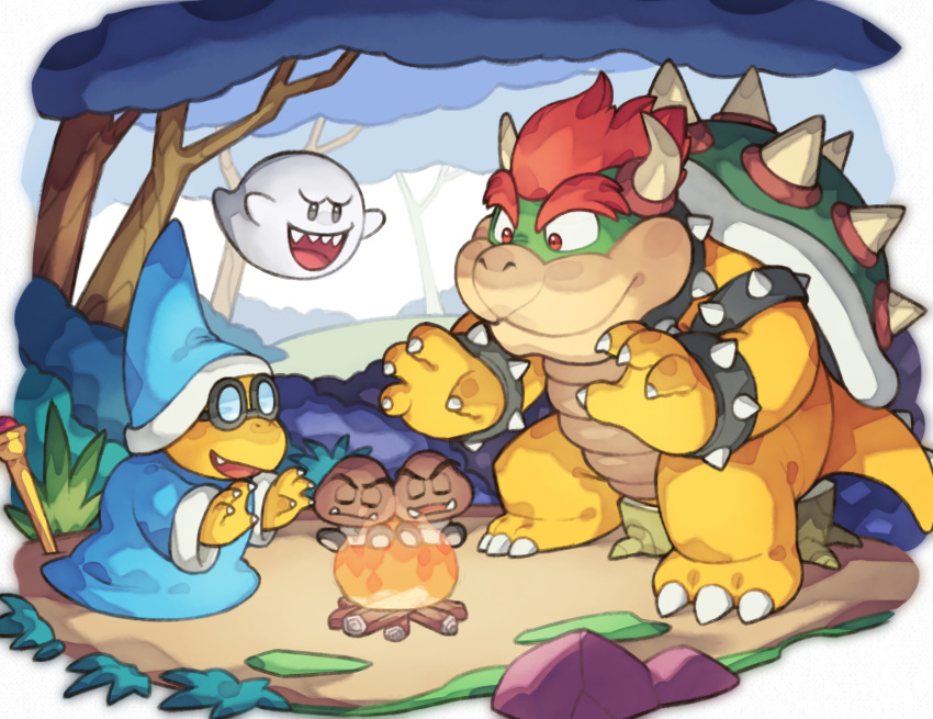 Safebooru - 2boys armlet blue robe blue sleeves boo (mario) bowser ...