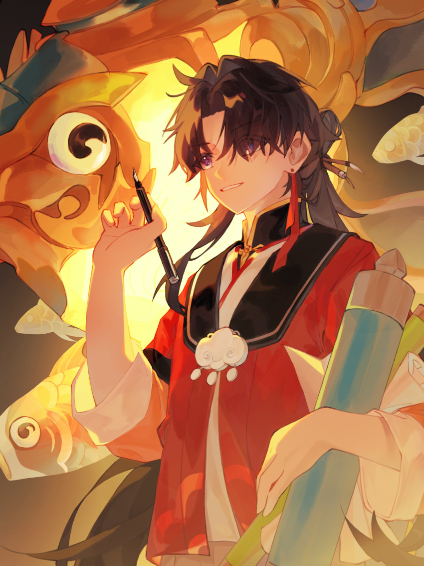 Safebooru - 1boy bishounen black hair chinese clothes duijin ruqun ...